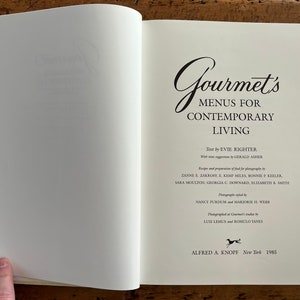 Gourmet's Menus for Contemporary Living - Etsy