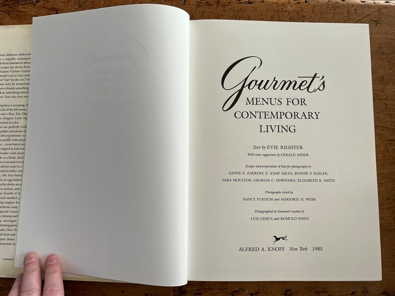 Gourmet's Menus for Contemporary Living - Etsy