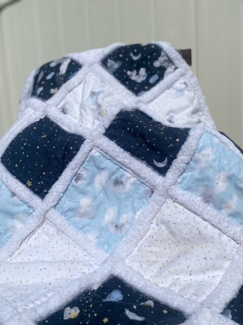 Over the Moon Quilt Baby Quilt Rag Quilt - Etsy