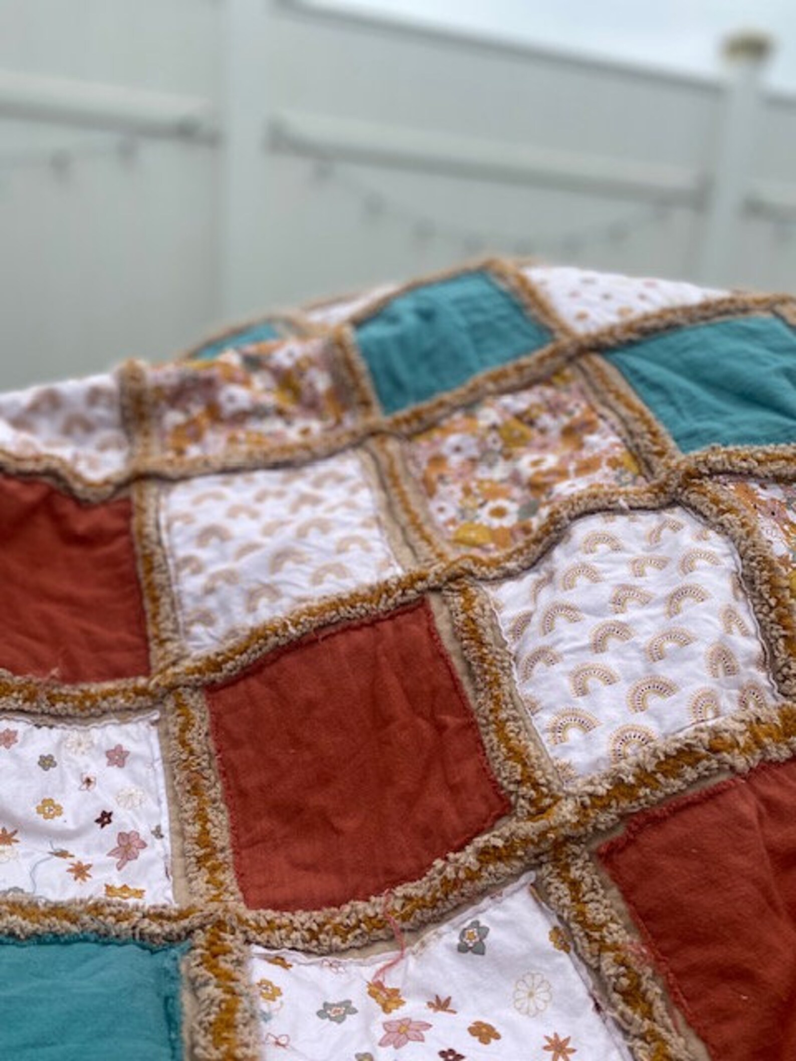 Boho Quilt - Baby Quilt - Rag Quilt - Etsy