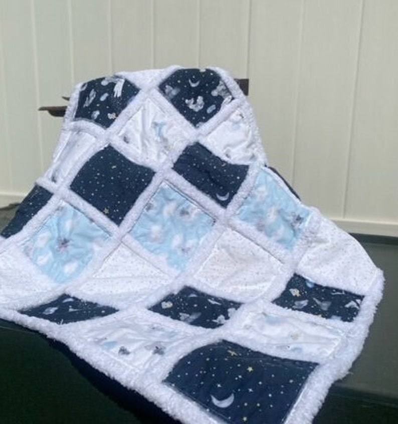 Over the Moon Quilt Baby Quilt Rag Quilt - Etsy