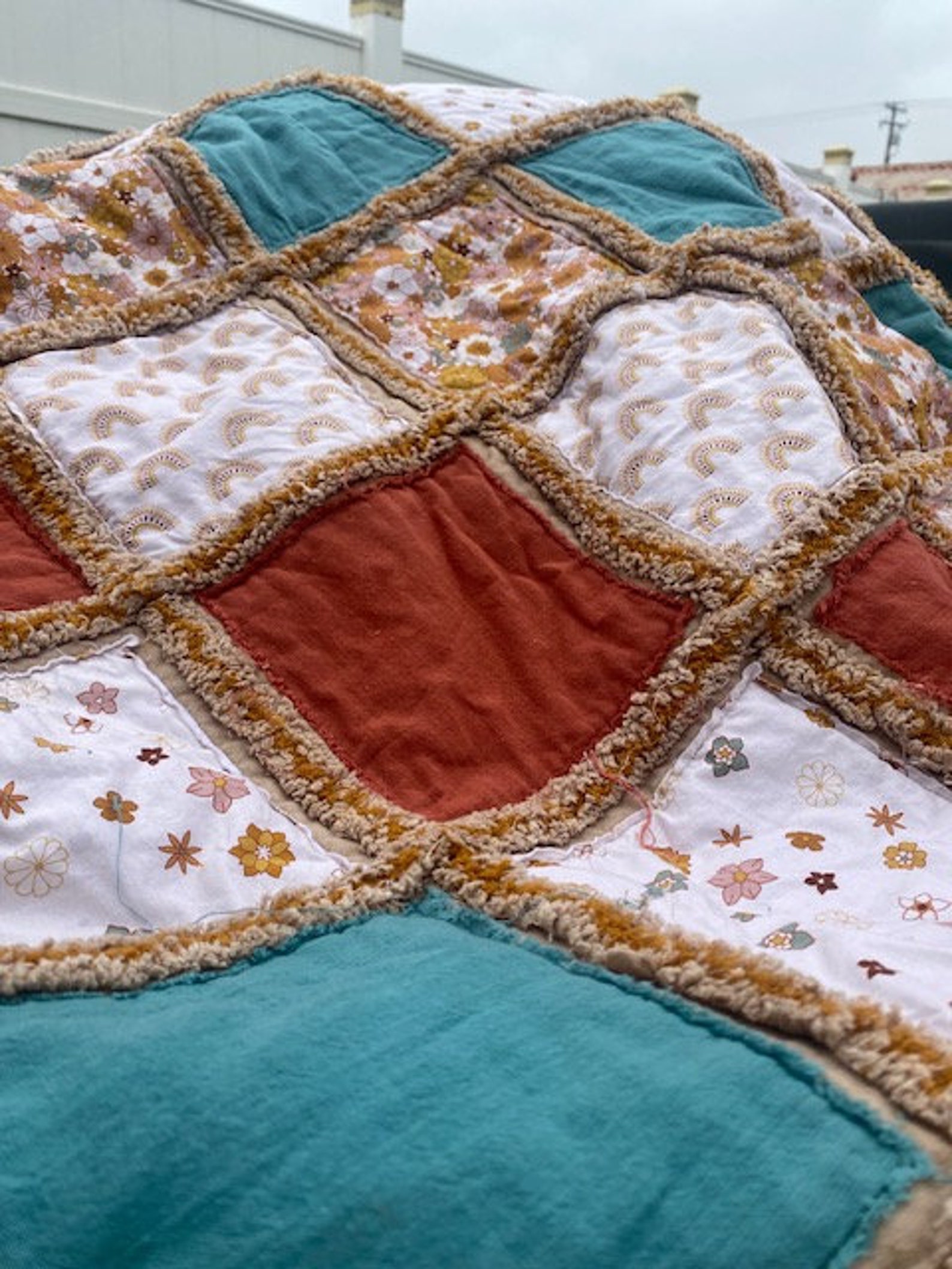 Boho Quilt - Baby Quilt - Rag Quilt - Etsy