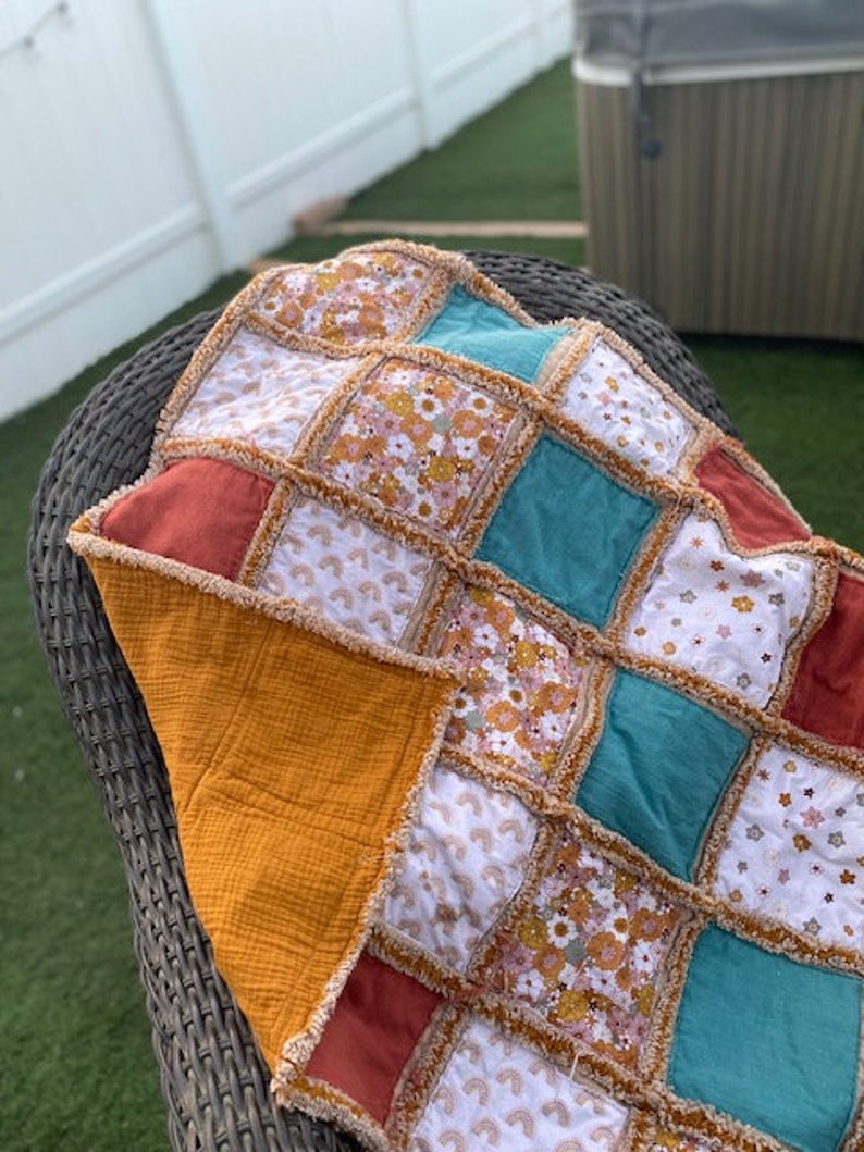 Boho Quilt - Baby Quilt - Rag Quilt - Etsy