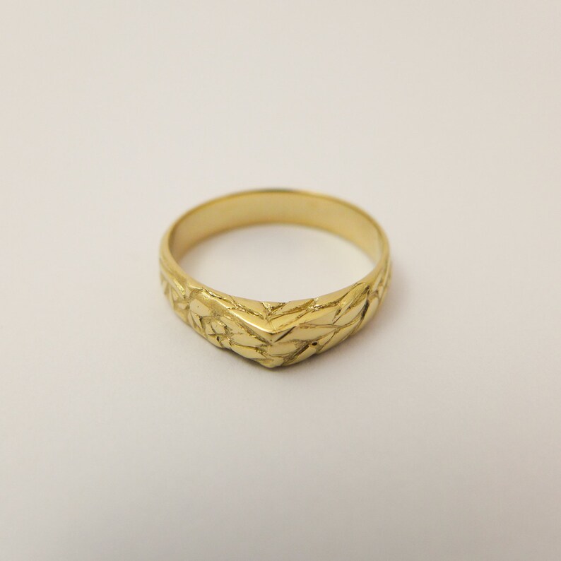 Unique Geometric Wedding Ring Handmade of 14K / 18K Yellow | Etsy