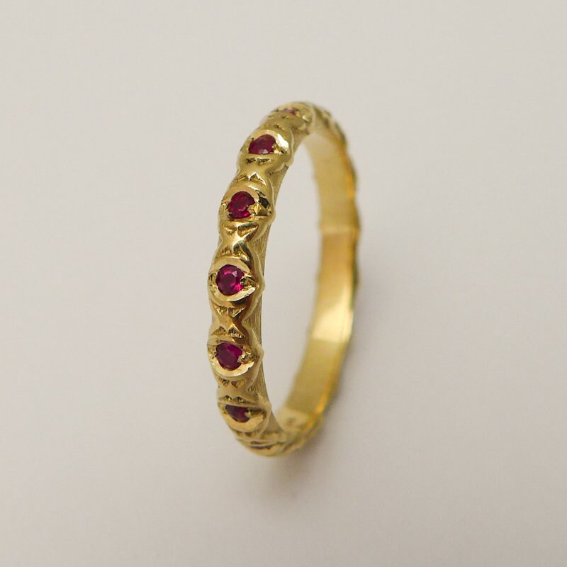 Unique Ruby Ring Dainty Gold and Rubies Ring for Women - Etsy UK