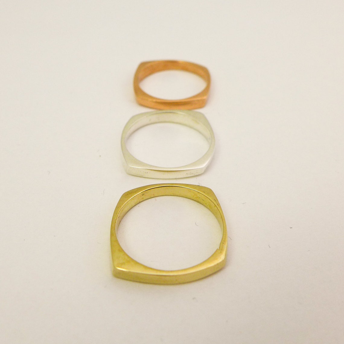 14K / 18K Solid Gold Square Wedding ring Geometric Wedding | Etsy