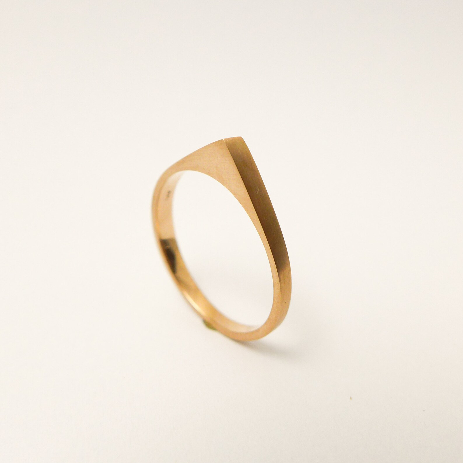 Thin Geometric Wedding Ring Handmade of 14K / 18K Solid Gold - Etsy