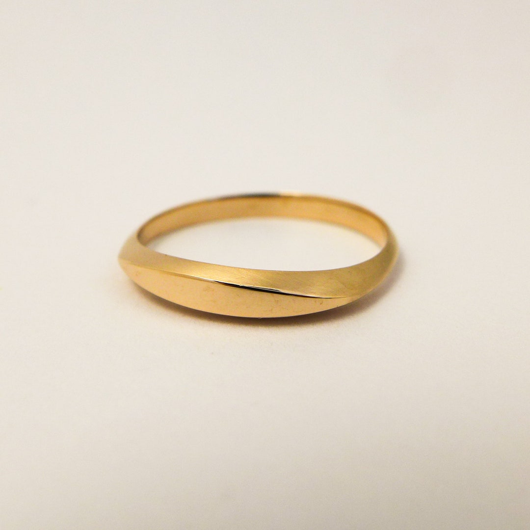 Unique Gold Ring, Dainty Wedding Ring for Woman, Minimalist 14K / 18K ...