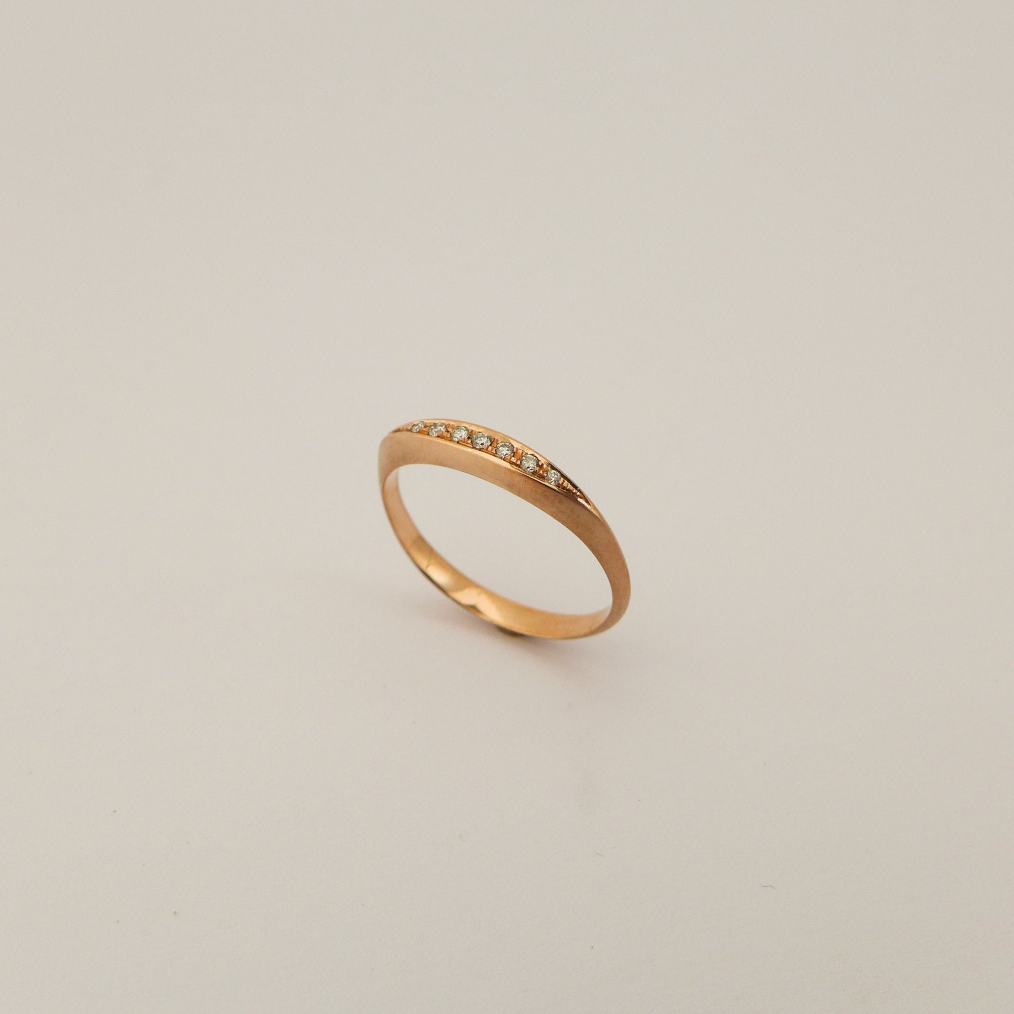 Dainty Diamonds Ring for Women Handmade of 14K / 18K White | Etsy