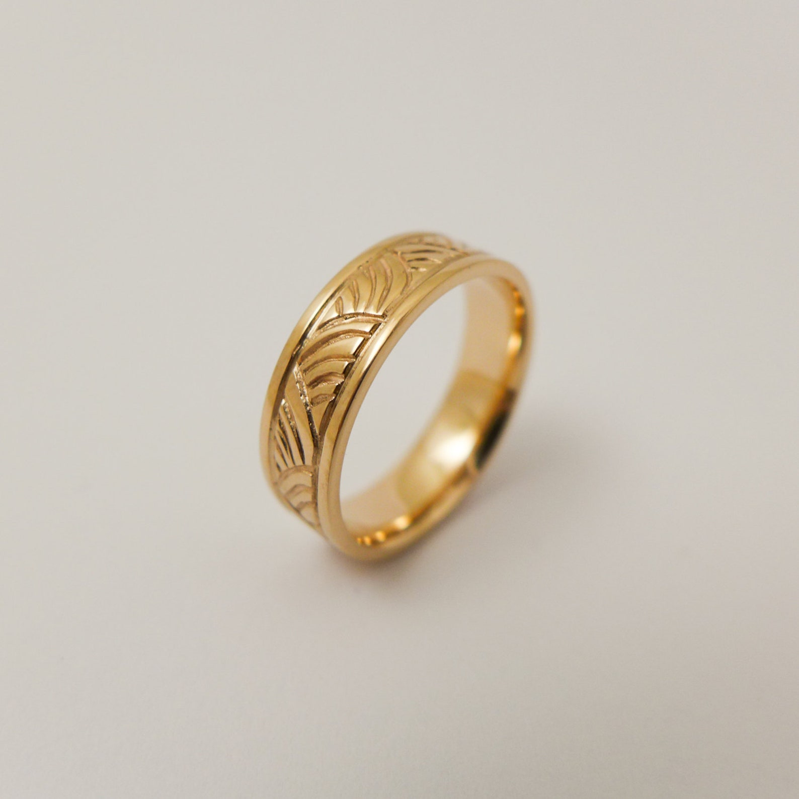 Rose / Yellow / White Gold Wedding Band for Men and Women, Wide Wedding ...