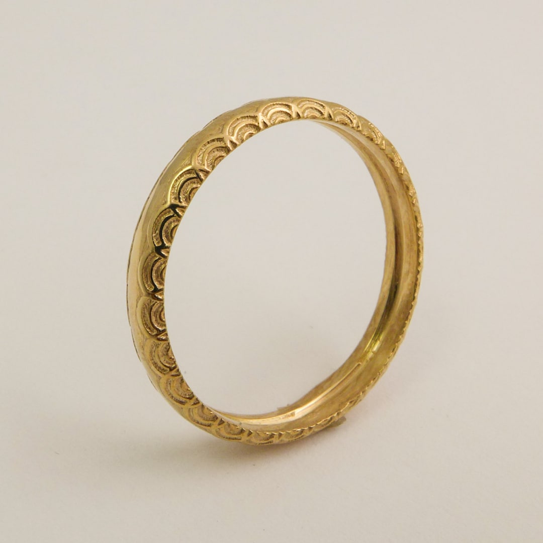 Simple Gold Wedding Ring for Women, Gold Ring With Delicate Pattern ...
