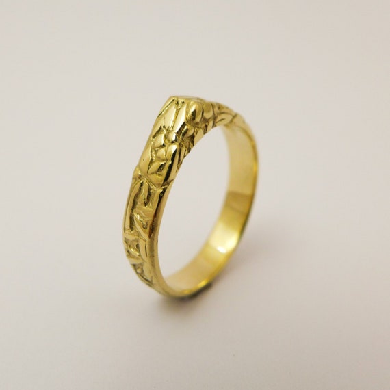 Unique Geometric Wedding Ring Handmade of 14K / 18K Yellow | Etsy