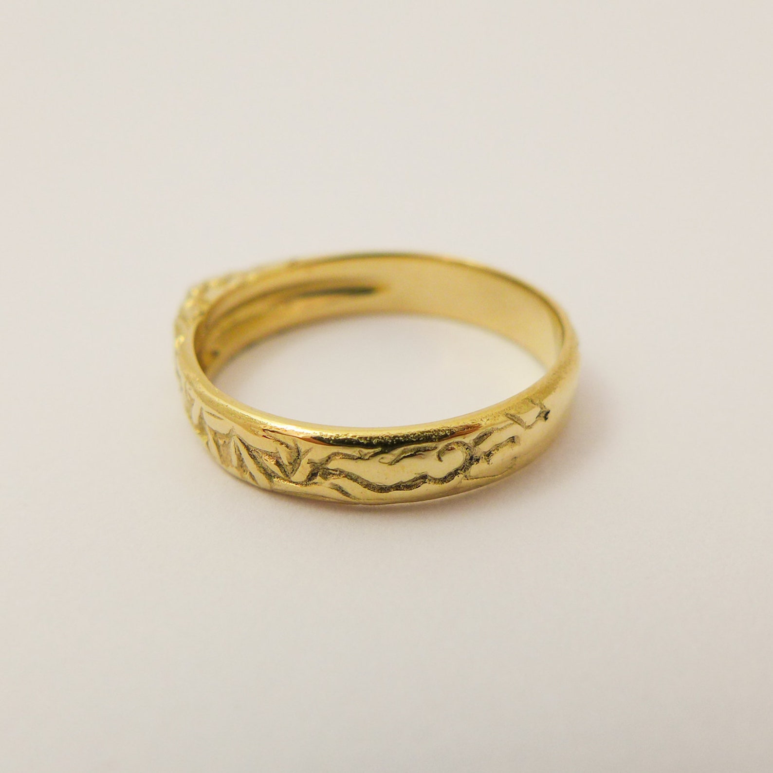 Unique Geometric Wedding Ring Handmade of 14K / 18K Yellow | Etsy