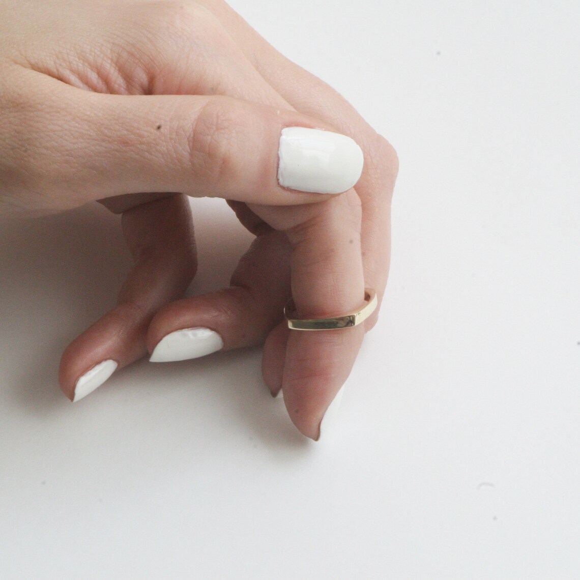 14K / 18K Solid Gold Square Wedding ring Geometric Wedding | Etsy