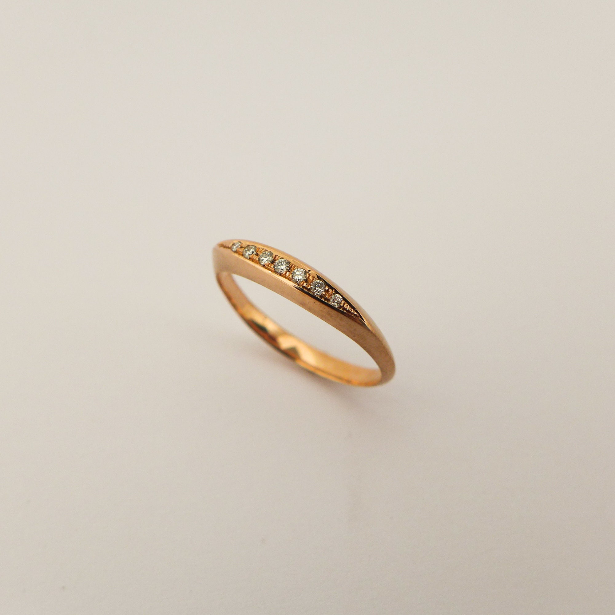 Dainty Diamonds Ring for Women Handmade of 14K / 18K White | Etsy