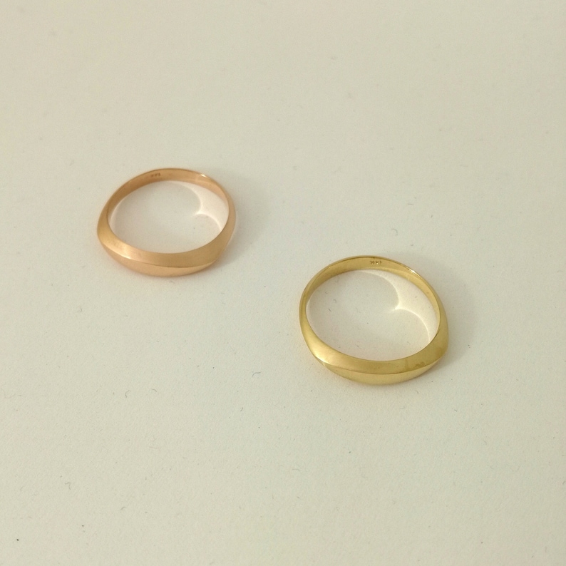 Unique Gold Ring, Dainty Wedding Ring for Woman, Minimalist 14K / 18K ...