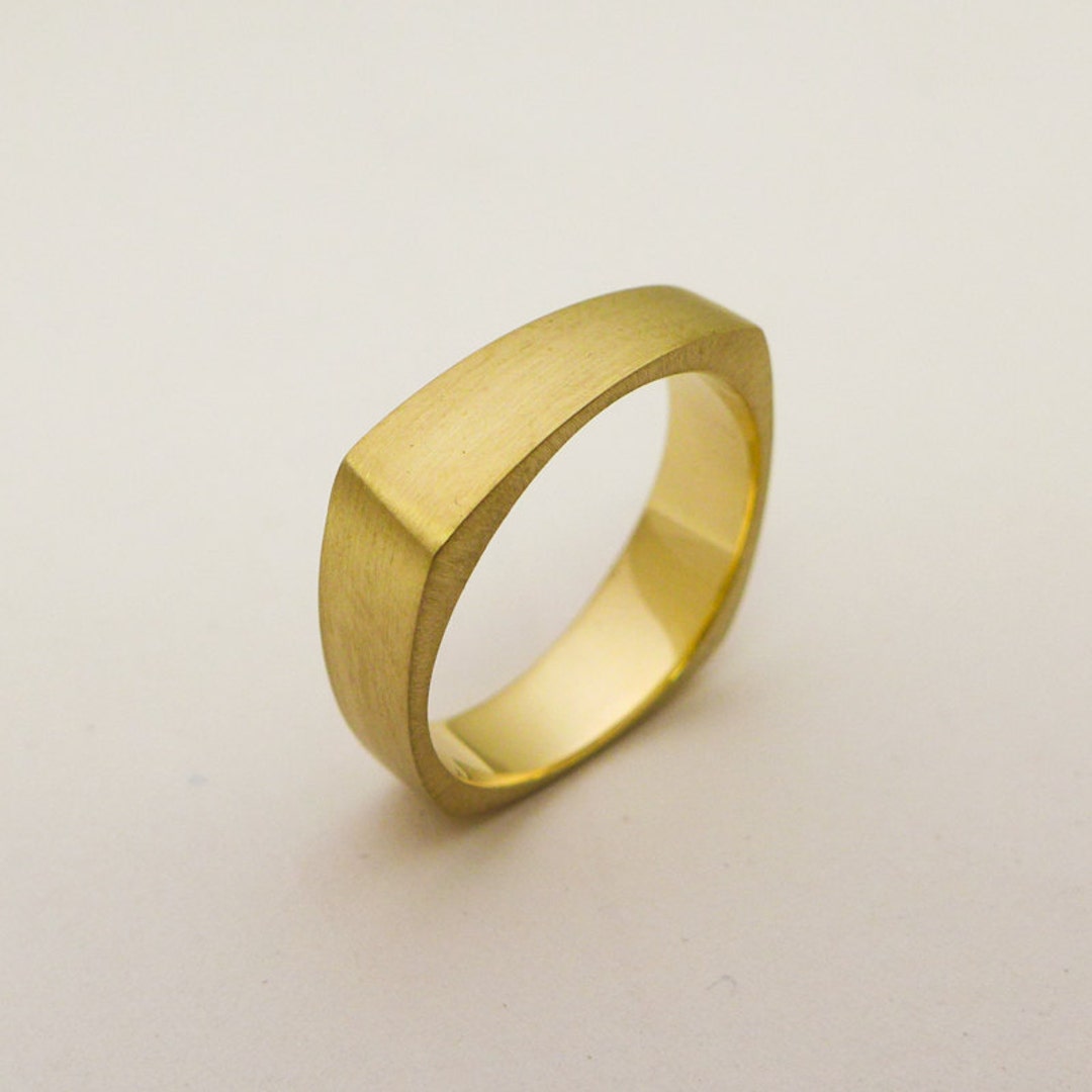 Unique Square Wedding Ring for Men and Women Handmade of 14K / 18K ...
