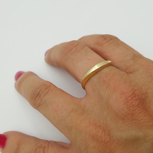 Unique Gold Ring, Dainty Wedding Ring for Woman, Minimalist 14K / 18K ...