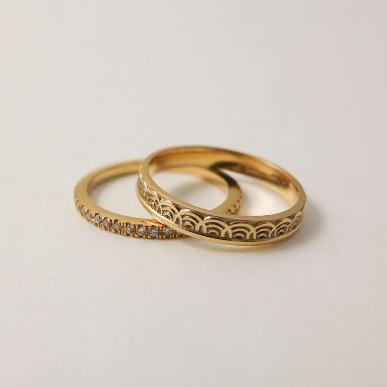 14K / 18K Solid Gold Simple Wedding Band for Women Thin Gold - Etsy