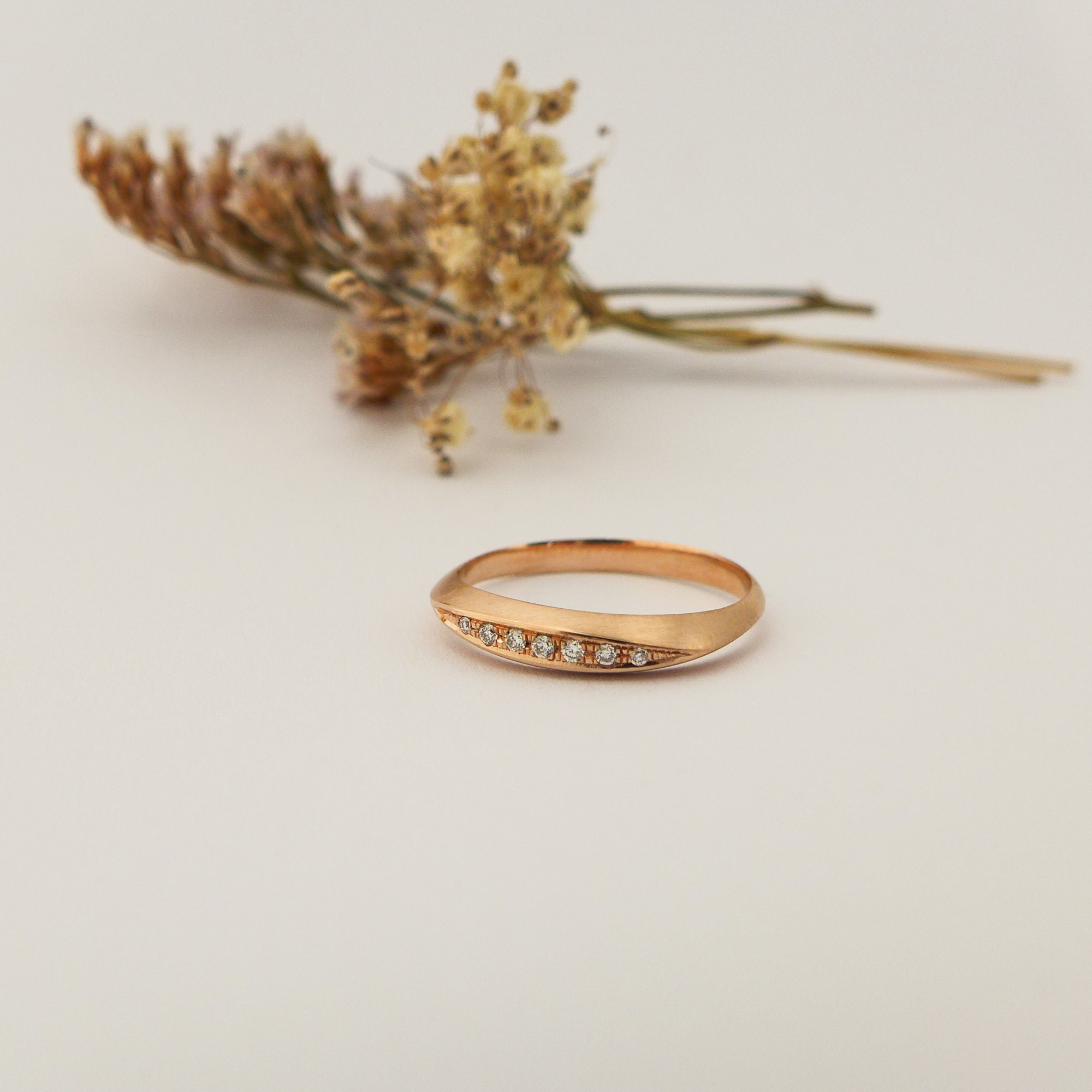 Dainty Diamonds Ring for Women Handmade of 14K / 18K White | Etsy