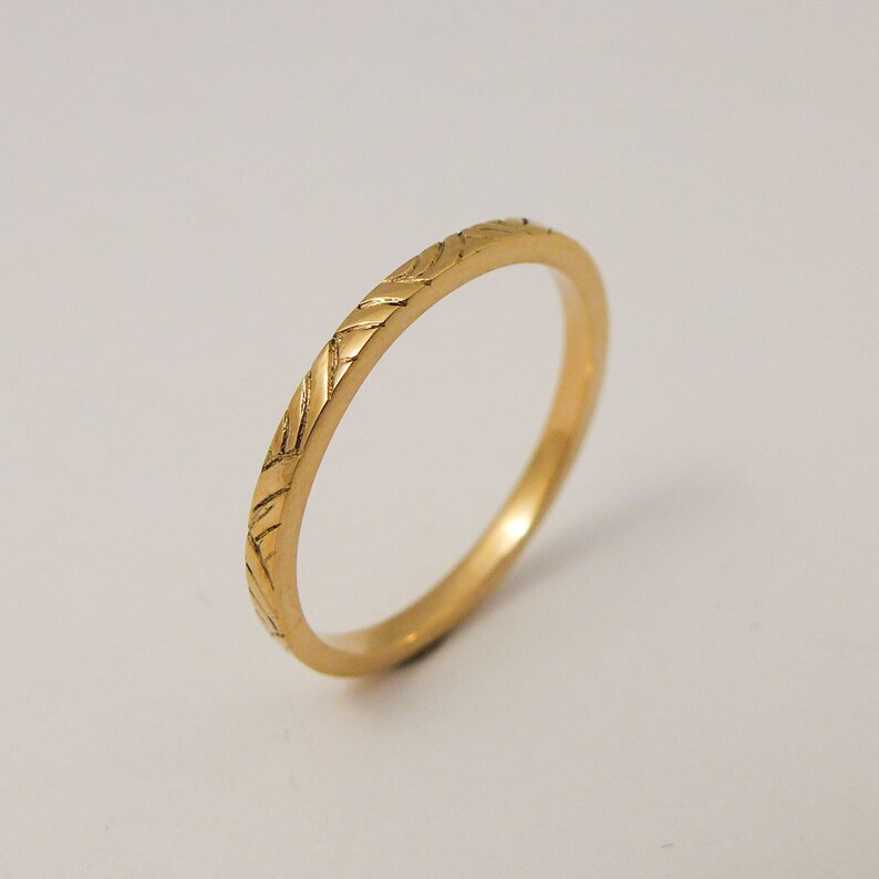 Minimalist Gold Wedding Band Dainty Wedding Band Slim Rose | Etsy