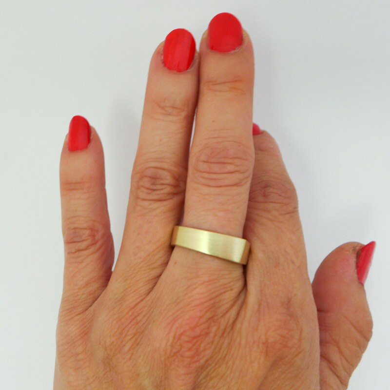 Unique Square Wedding Ring for Men and Women Handmade of 14K | Etsy