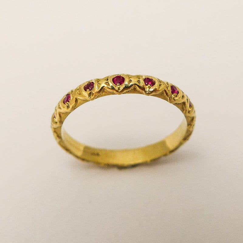 Unique Ruby Ring Dainty Gold and Rubies Ring for Women | Etsy