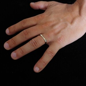 14K / 18K Solid Gold Square Wedding Ring, Geometric Wedding Band Ring ...