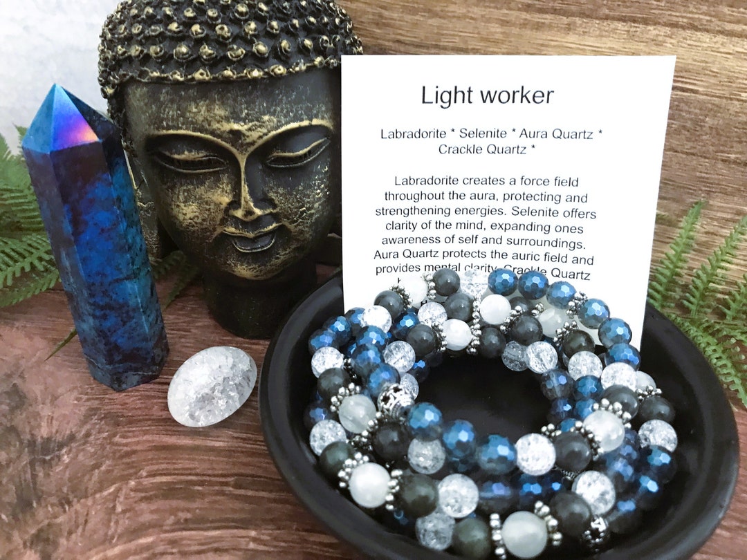 Light Worker Gemstone Bracelet Crystal Healing Bracelet Womens Birthday ...