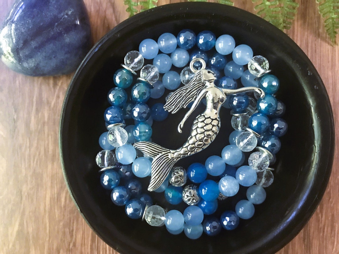 Mermaid Gemstone Bracelet: Agate, Jade & Quartz - Reiki Jewelry - Etsy
