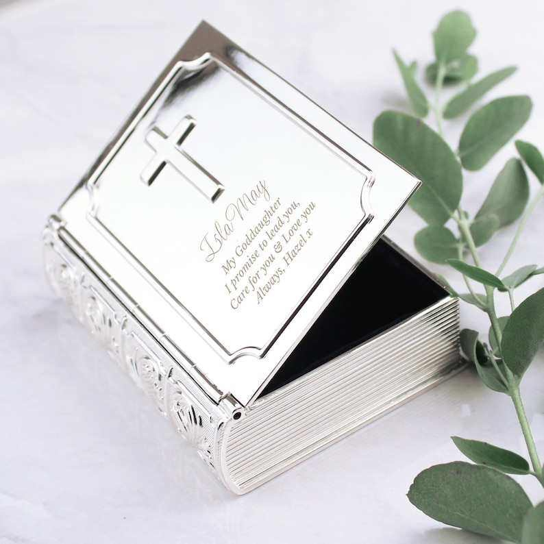Personalised Bible Trinket Box: Silver Rosary Bead Keepsake - Etsy