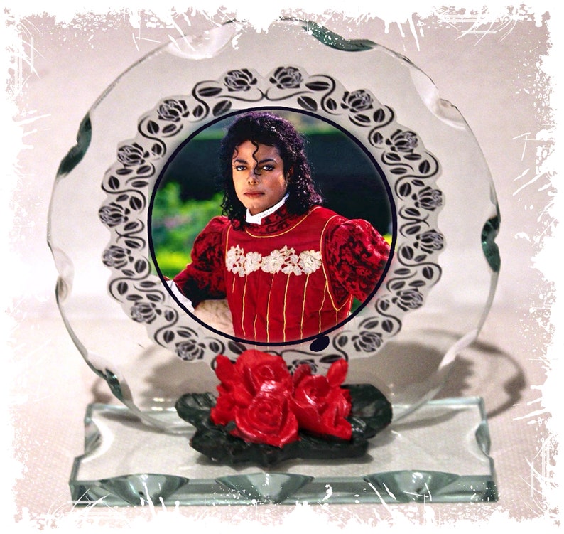 Michael Jackson, Cut Glass Round Plaque Memorabilia Limited Edition #4 ...