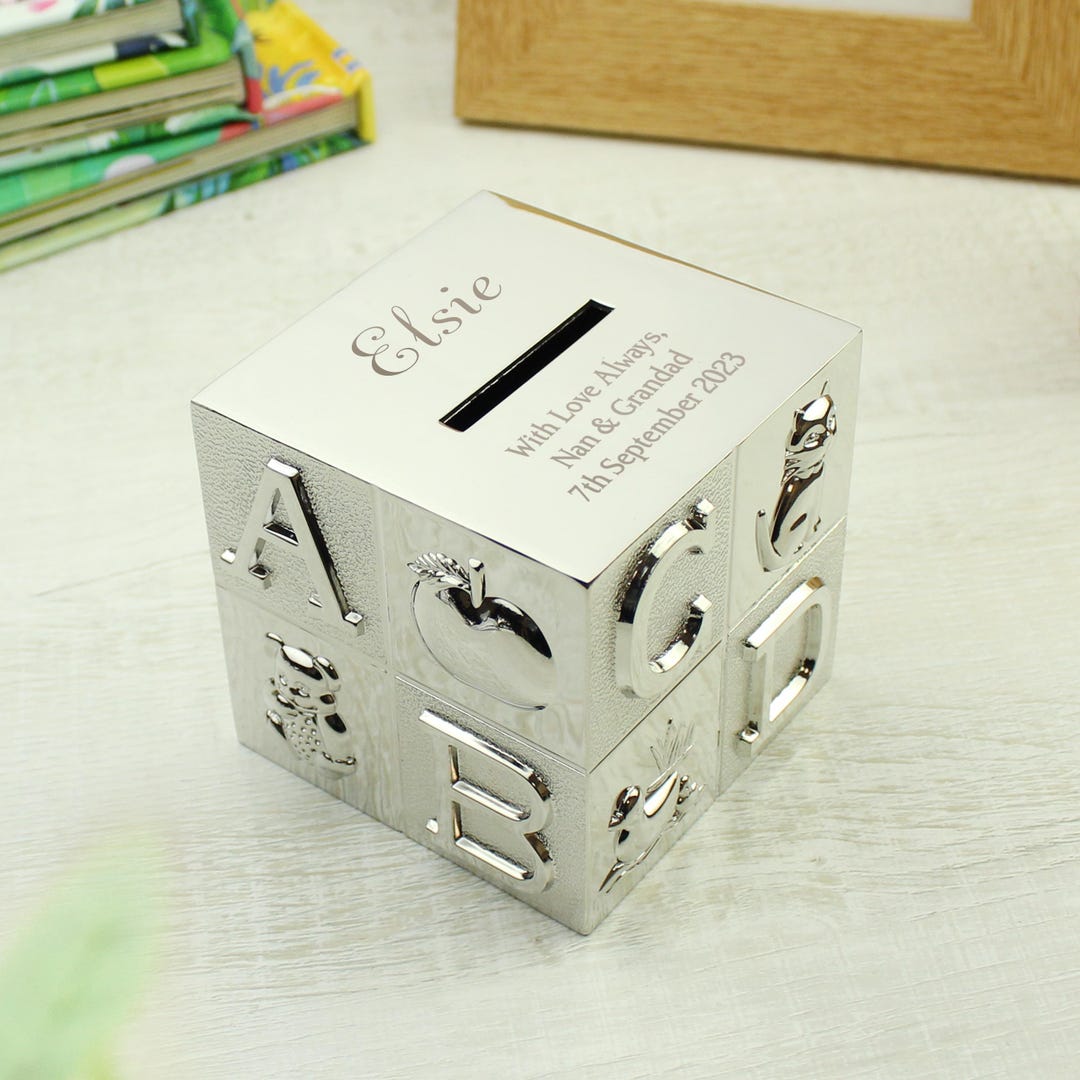 Personalised ABC Money Box by Cellini Designs - Etsy