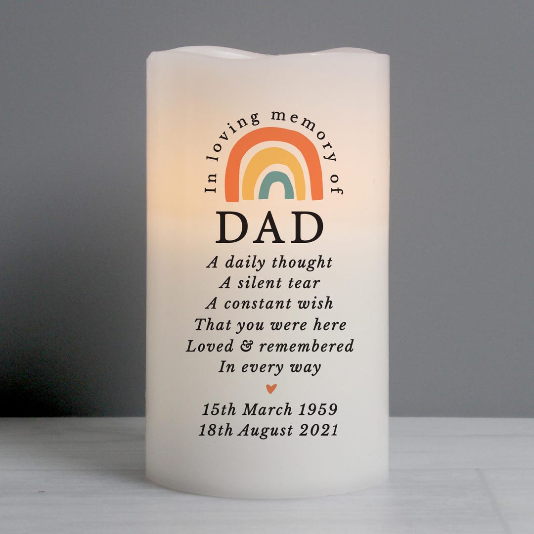 Personalised in Loving Memory Rainbow LED Candle by Cellini Candles - Etsy