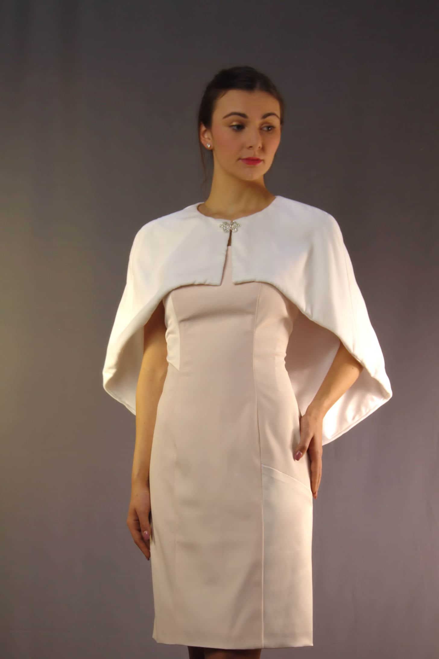 Silk Velvet Capelet With Crystals Clasp - Etsy