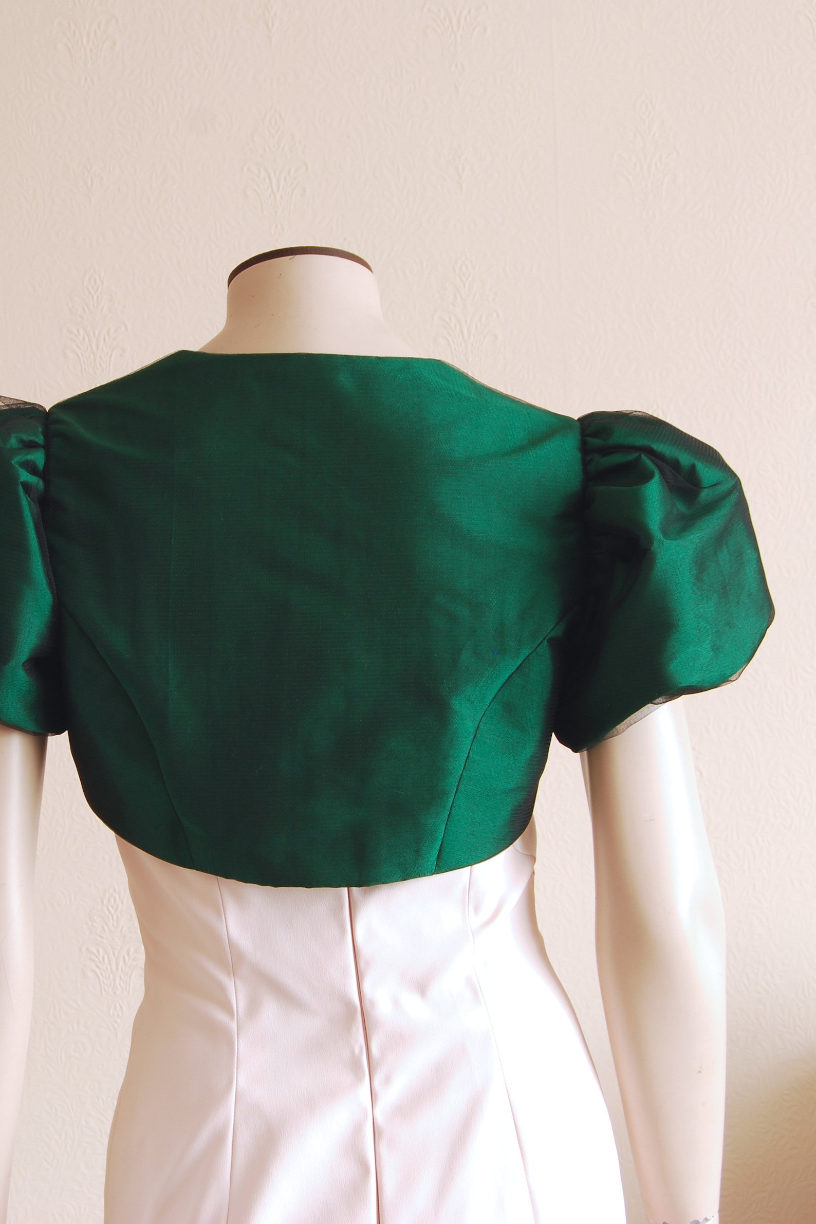 Puff Sleeve Cropped Bolero Jacket Taffeta & Tulle - Etsy