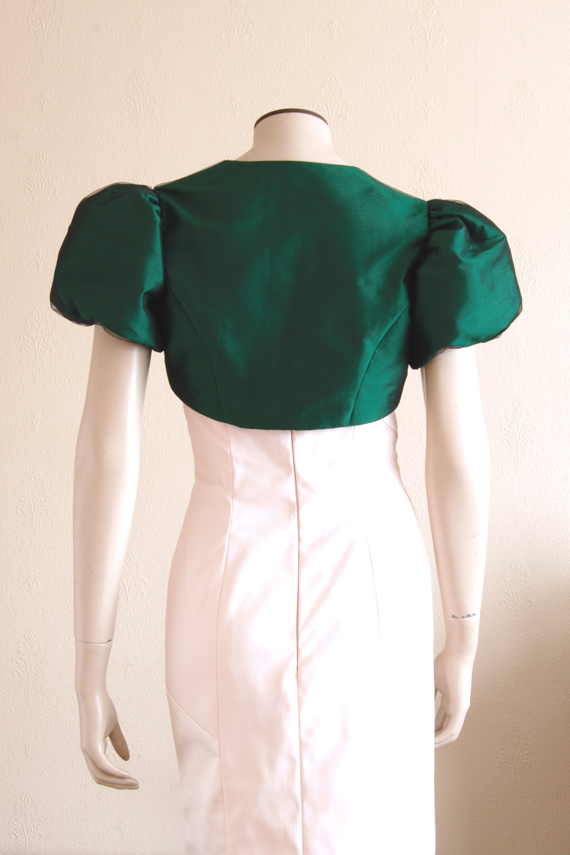 Puff Sleeve Cropped Bolero Jacket Taffeta & Tulle - Etsy