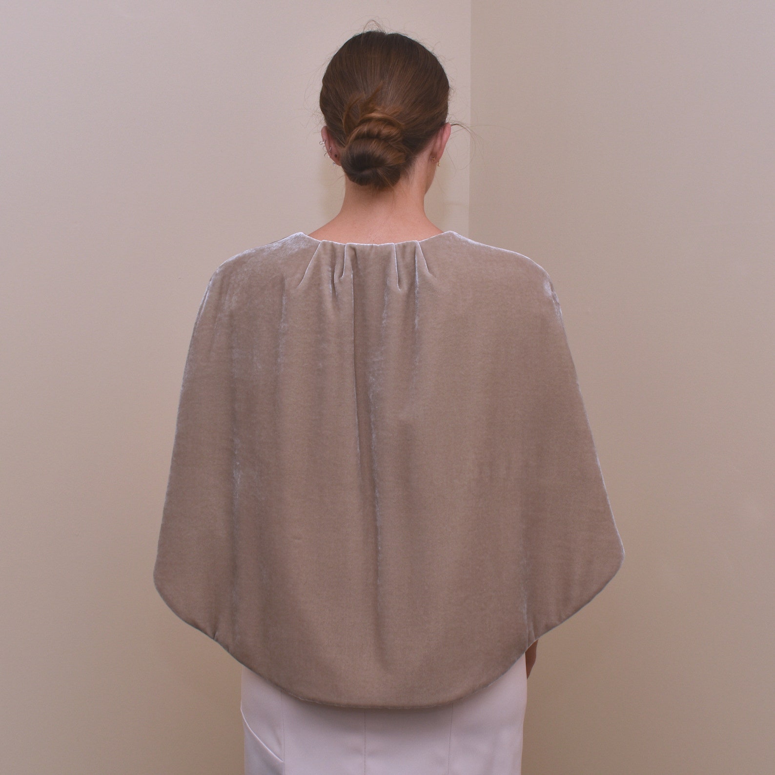 Silk Velvet Short Cape Capelet Wrap With Satin Bow - Etsy