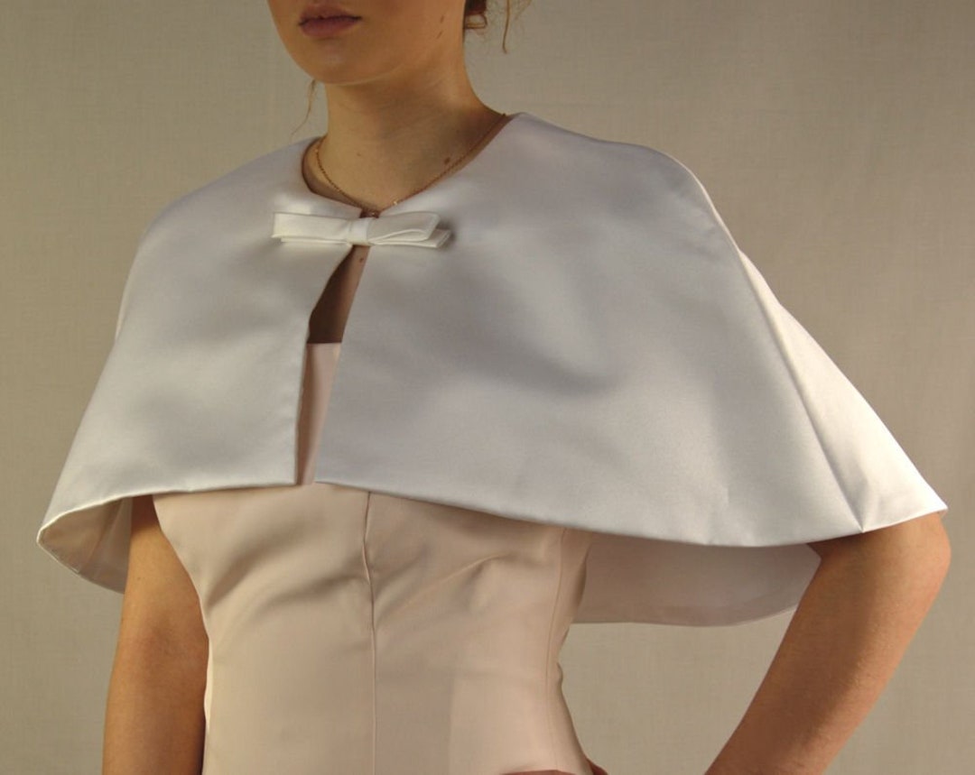 Elegant Short Cape Capelet in Matt Satin - Etsy
