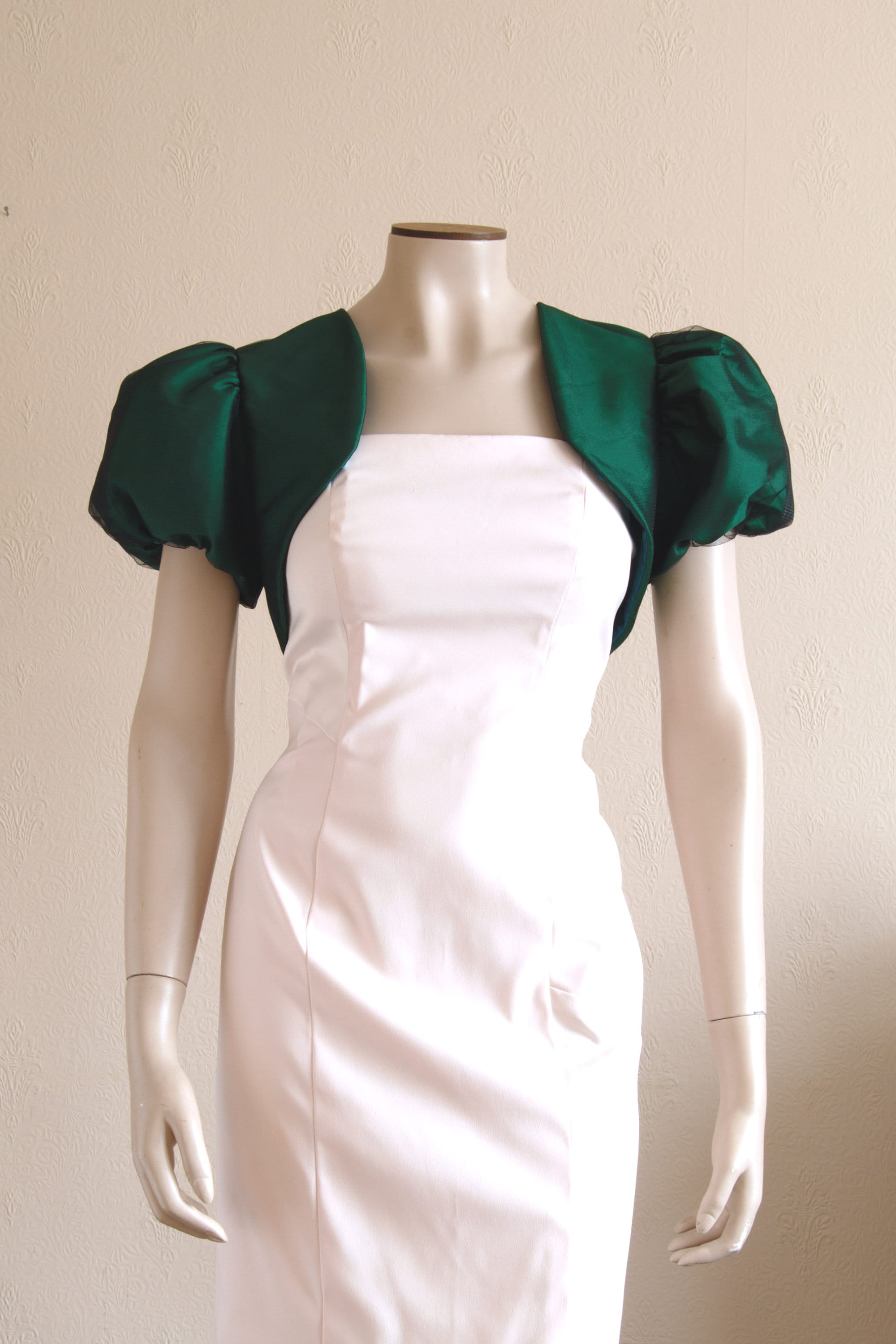 Puff Sleeve Cropped Bolero Jacket Taffeta & Tulle - Etsy