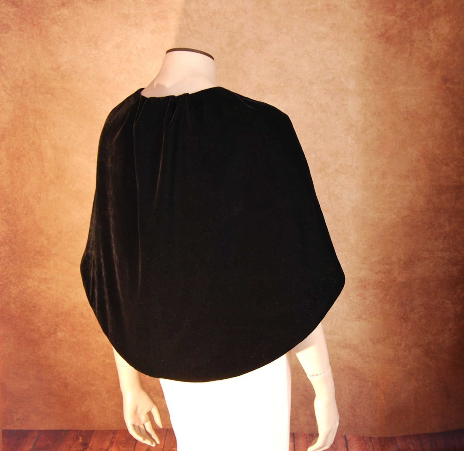 Silk Velvet Short Cape Capelet Wrap With Glass Button - Etsy