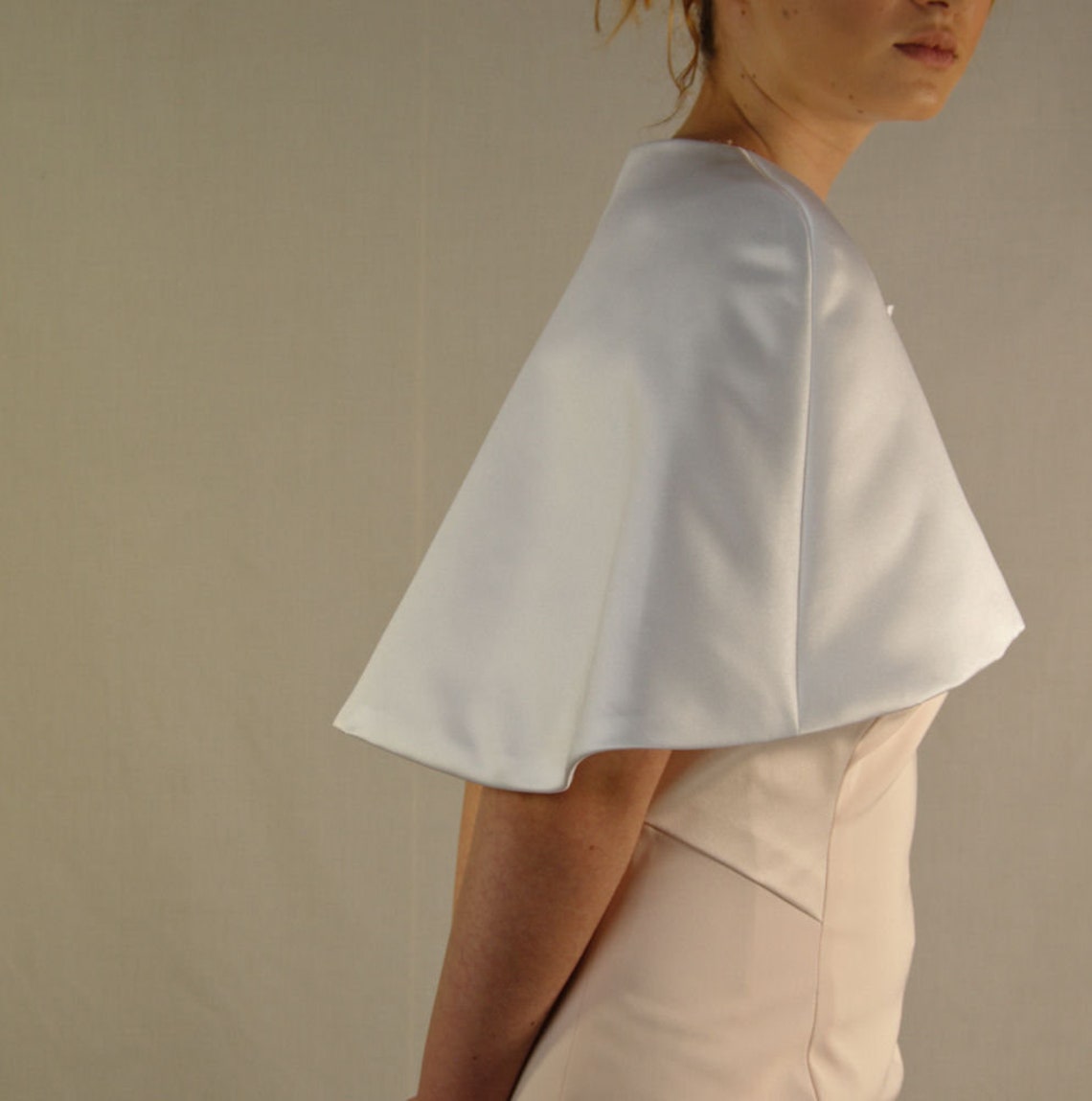 Elegant Short Cape Capelet in Matt Satin - Etsy