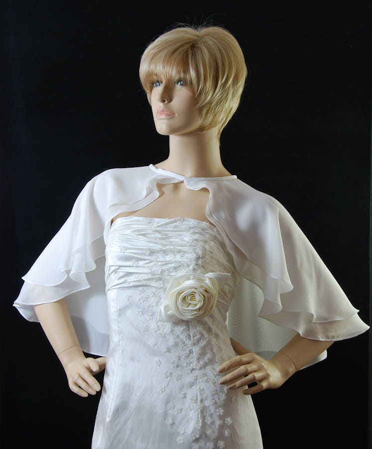 Short Flared Chiffon Georgette Cape Capelet Double Layered - Etsy