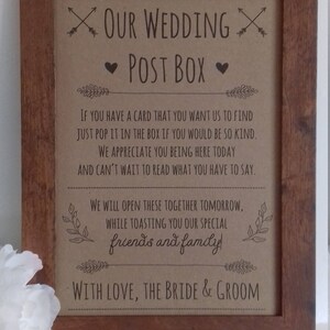 Rustic A4 Wedding Post Box Sign, Instant Digital Download - Etsy
