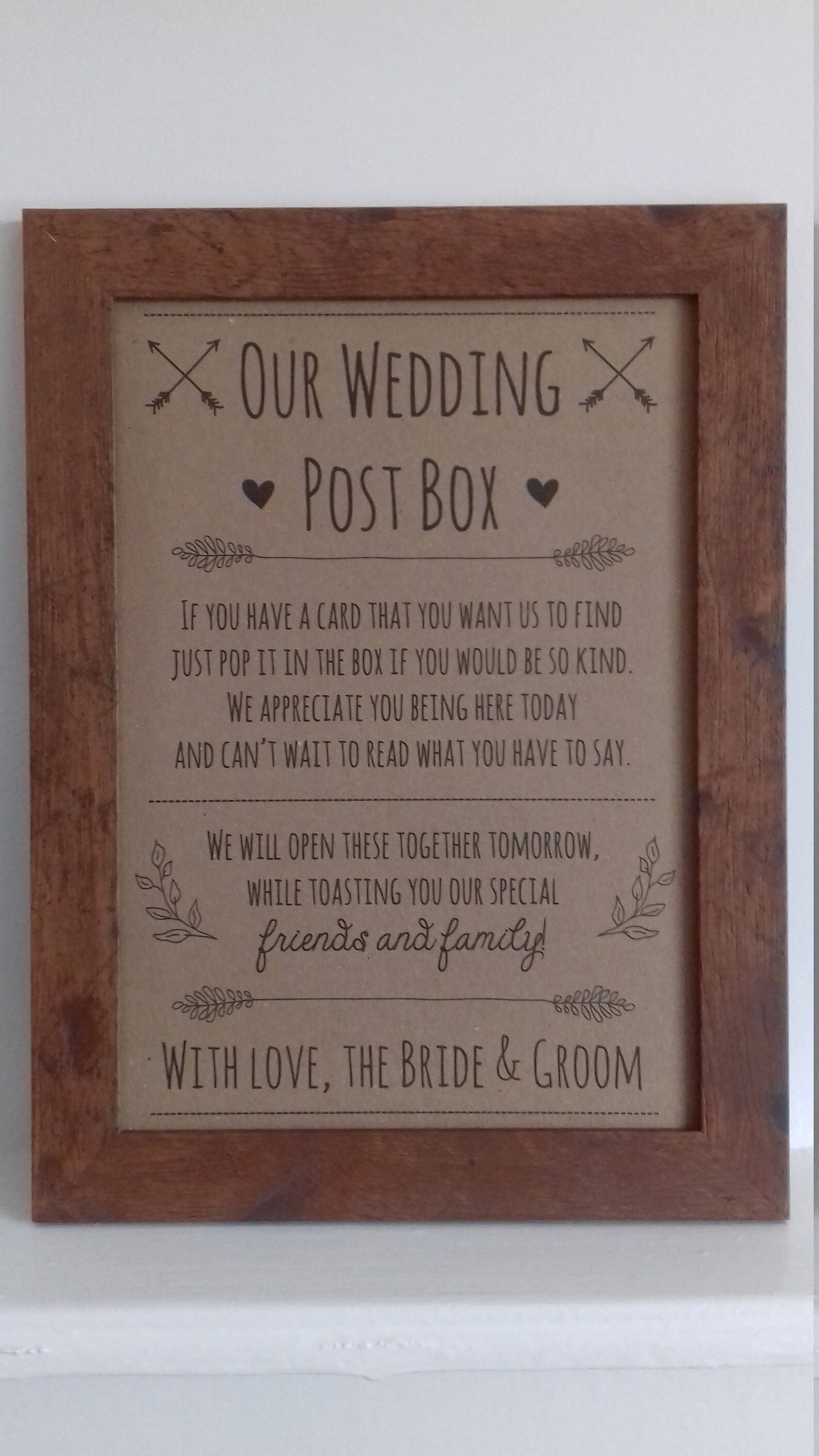 Rustic A4 Wedding Post Box Sign, Instant Digital Download - Etsy