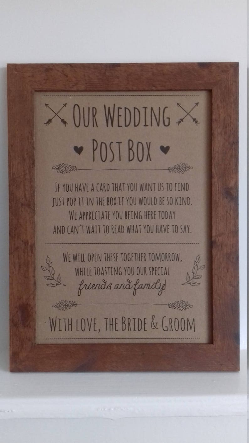 Rustic A4 Wedding Post Box Sign, Instant Digital Download - Etsy