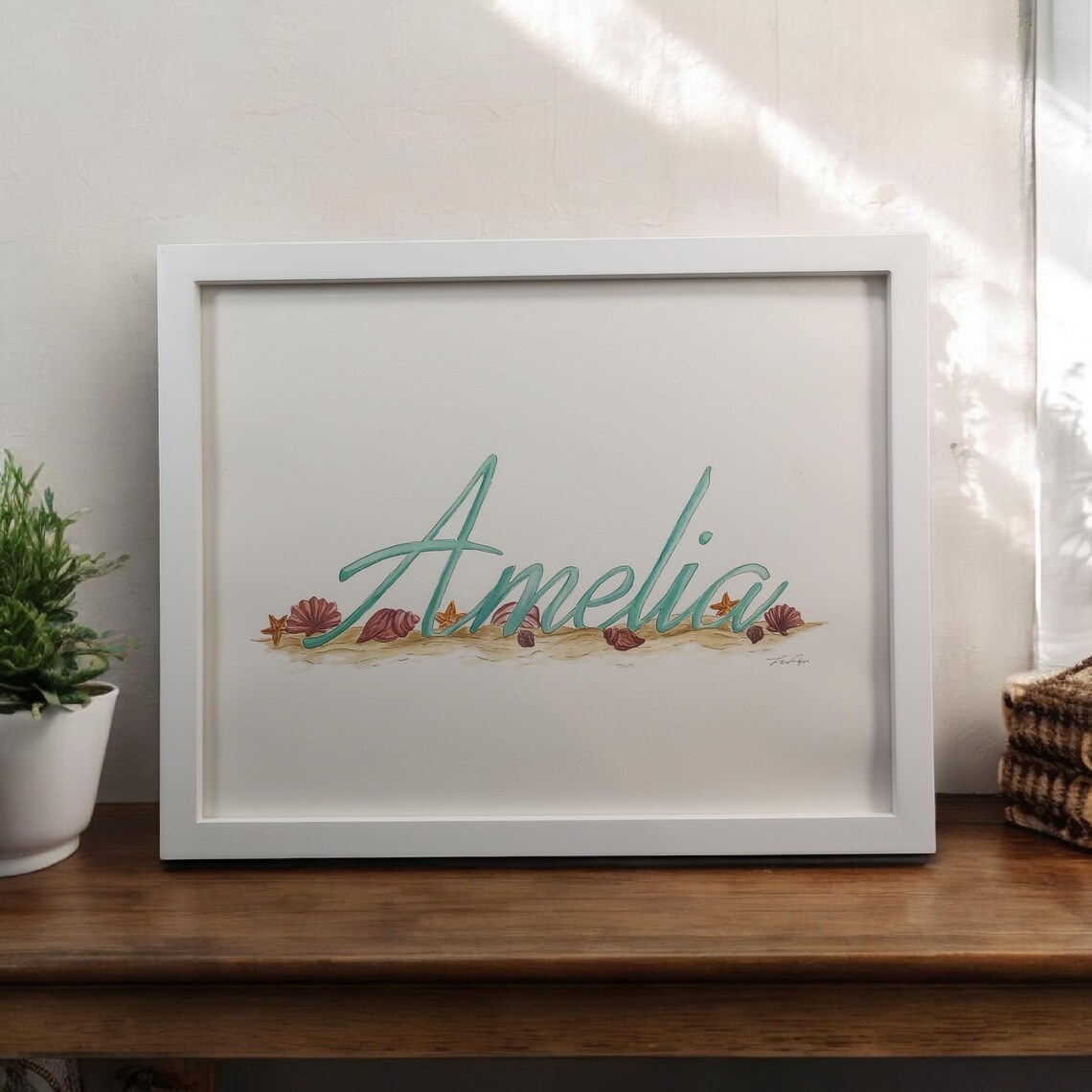 Custom Painting - Child Name Painting (hand-painted Original Watercolor ...