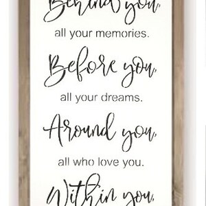 Behind You All Your Memories,before You All Your Dreams,around You All Who Love You,within in ...