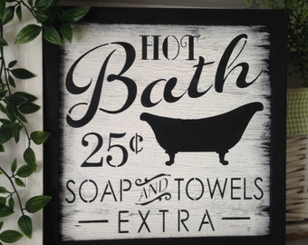 Primitive Bath Sign | Etsy