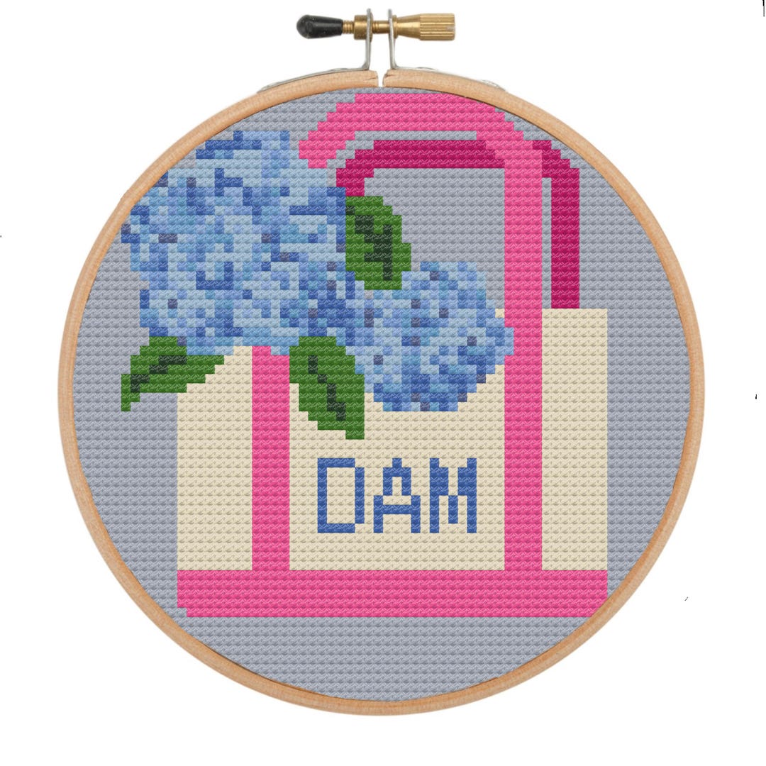 Cross Stitch Kits, Ornament Stitch Kit Hydrangea Basket Ornament With ...